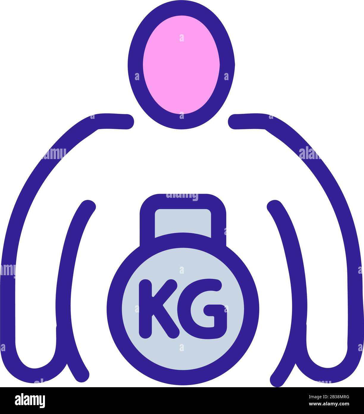 man and weight icon vector. Isolated contour symbol illustration Stock ...