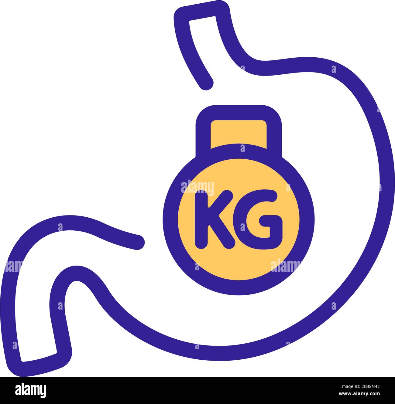 heaviness in the stomach icon vector. Isolated contour symbol ...