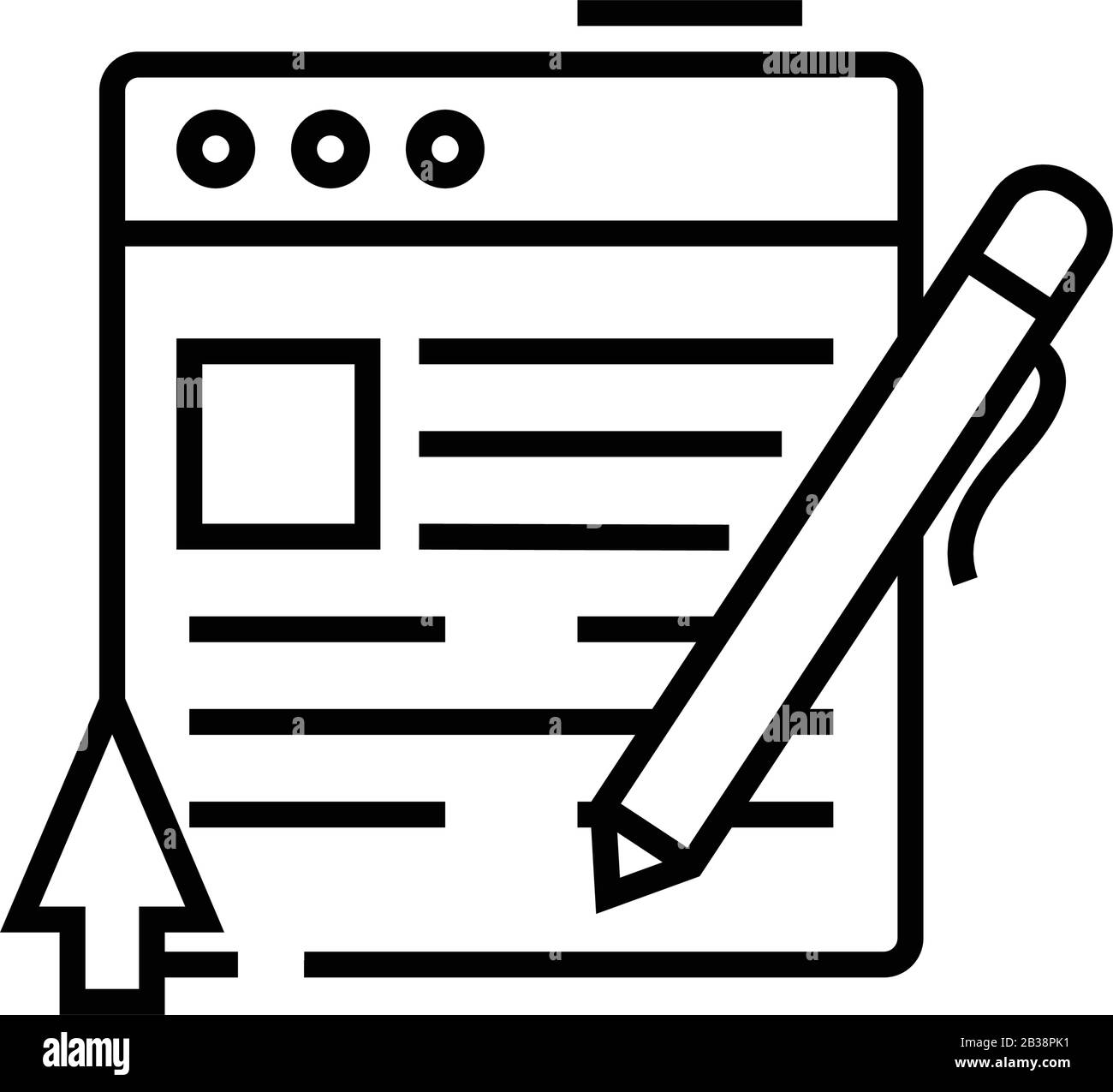 Write information line icon, concept sign, outline vector illustration ...