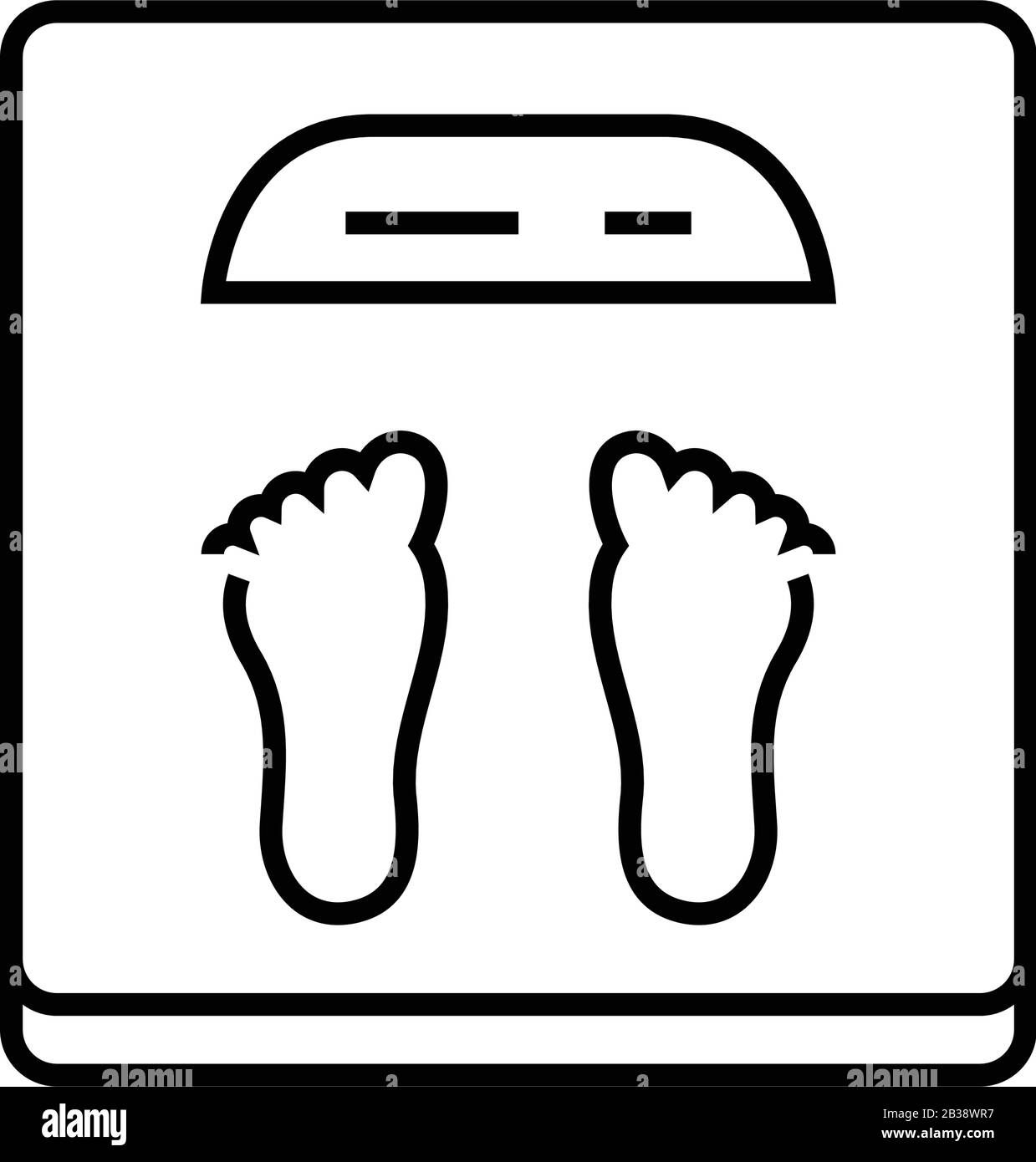 Weight dimension line icon, concept sign, outline vector illustration ...