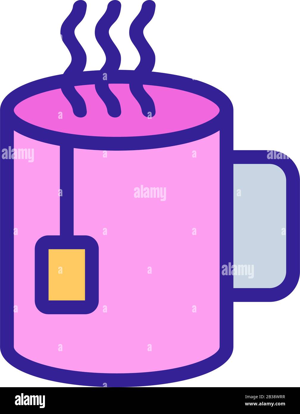 Mug hot tea icon vector. Isolated contour symbol illustration Stock ...
