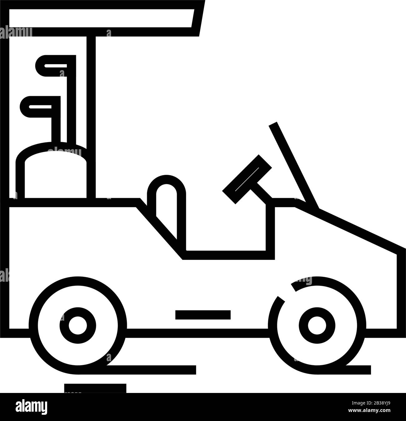 Walking Car Line Icon Concept Sign Outline Vector Illustration Linear Symbol Stock Vector