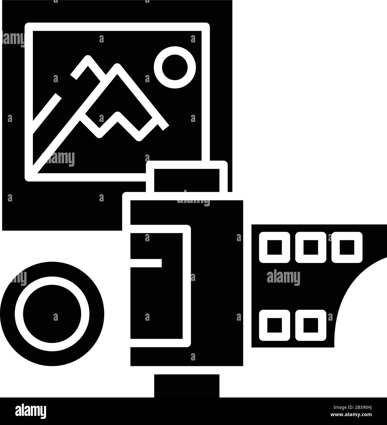 Photography black icon, concept illustration, vector flat symbol, glyph ...