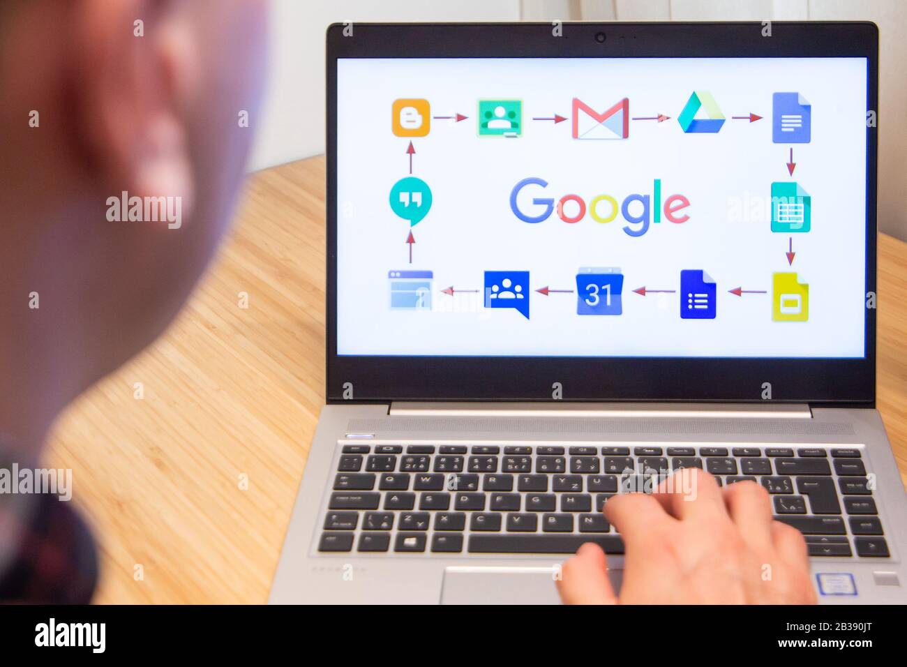Google logo laptop hi-res stock photography and images - Alamy