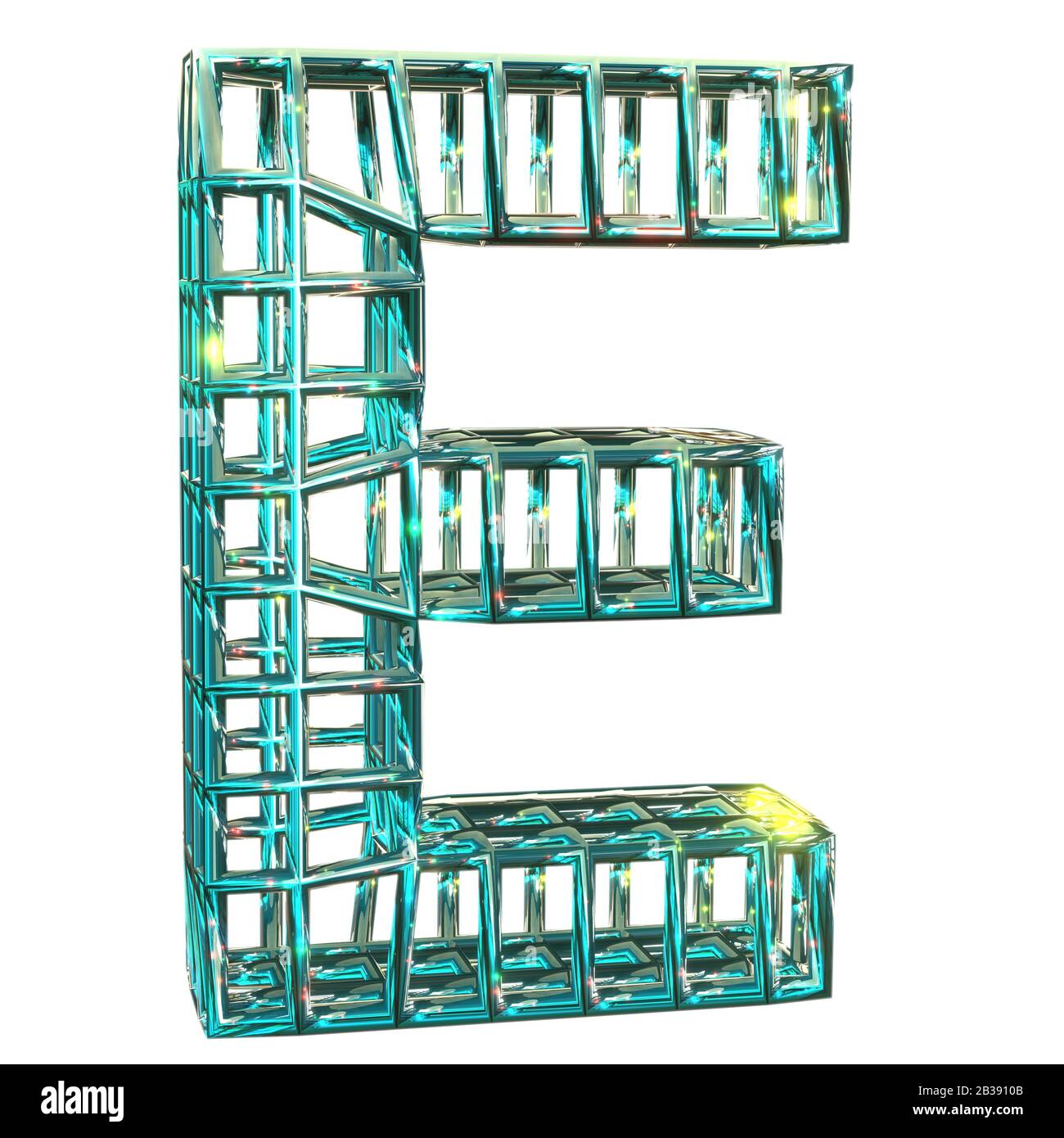 3D rendering. Uppercase Letter E. New high resolution symbol render ...