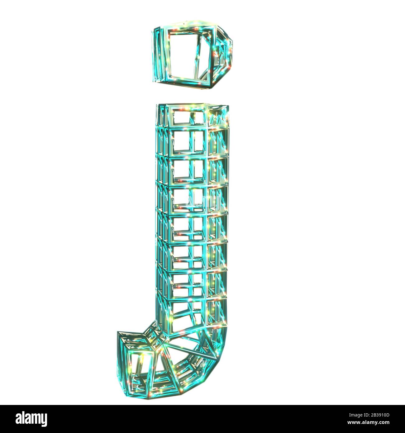 3D rendering. Lowercase Letter j. Recent high resolution symbol render ...