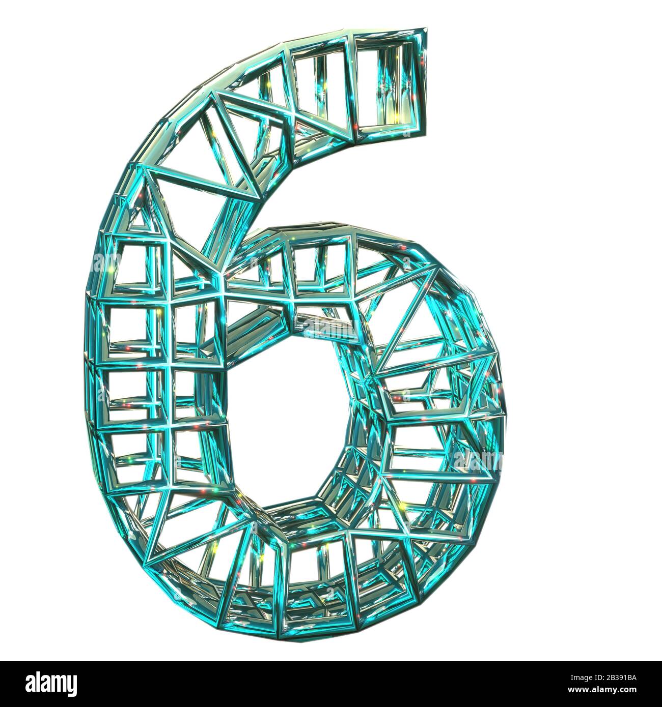 3D rendering, number six 6. Magic style blend. Recent Sparkling ...