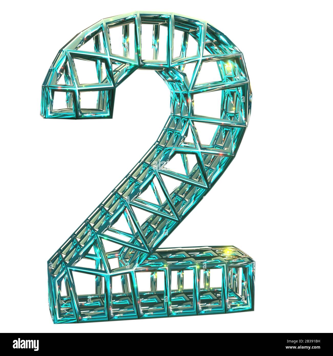 3D rendering, number two 2. Magic style light. Fresh high resolution ...