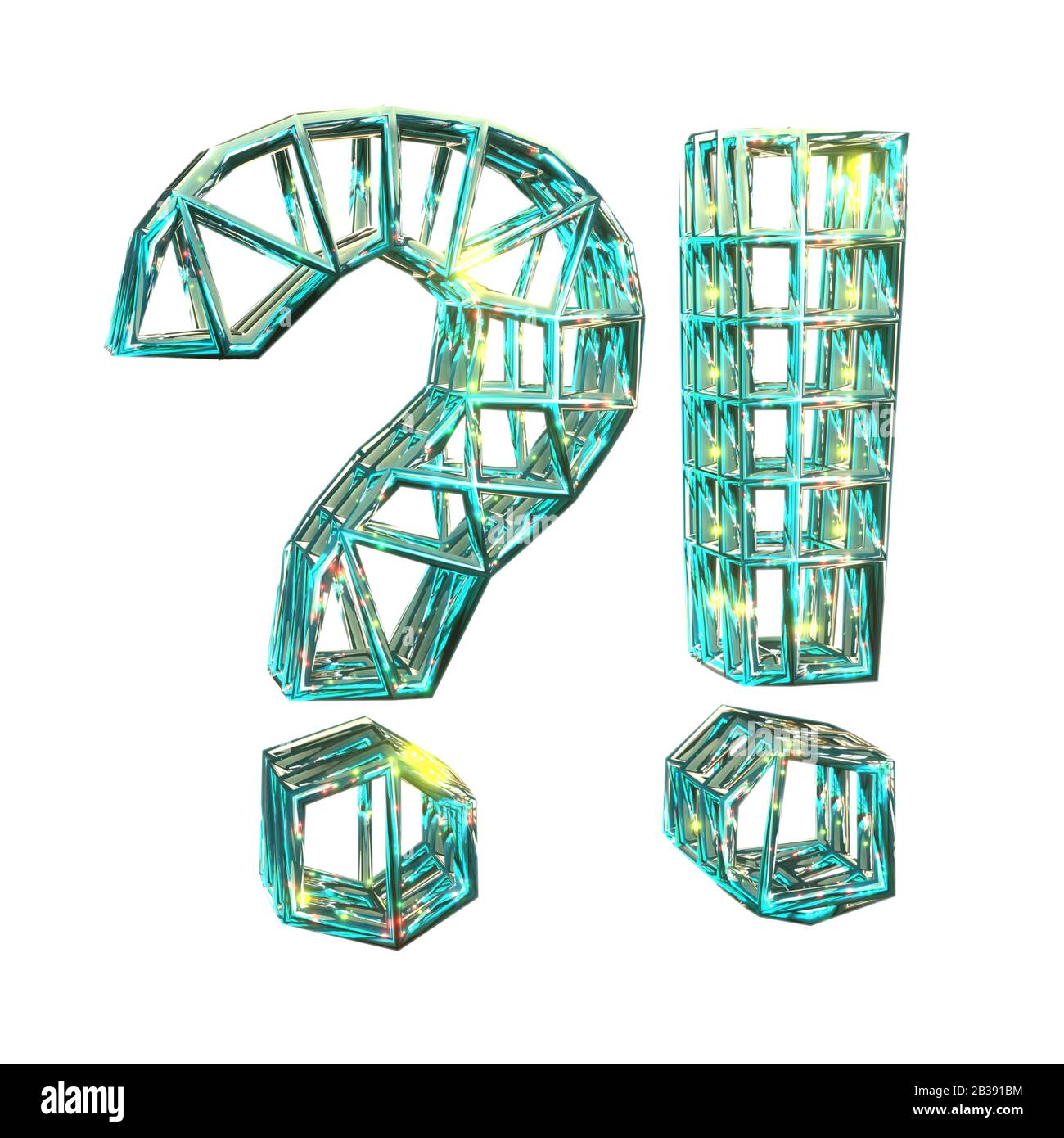 3D rendering, question, exclamation marks. Net high resolution symbol ...
