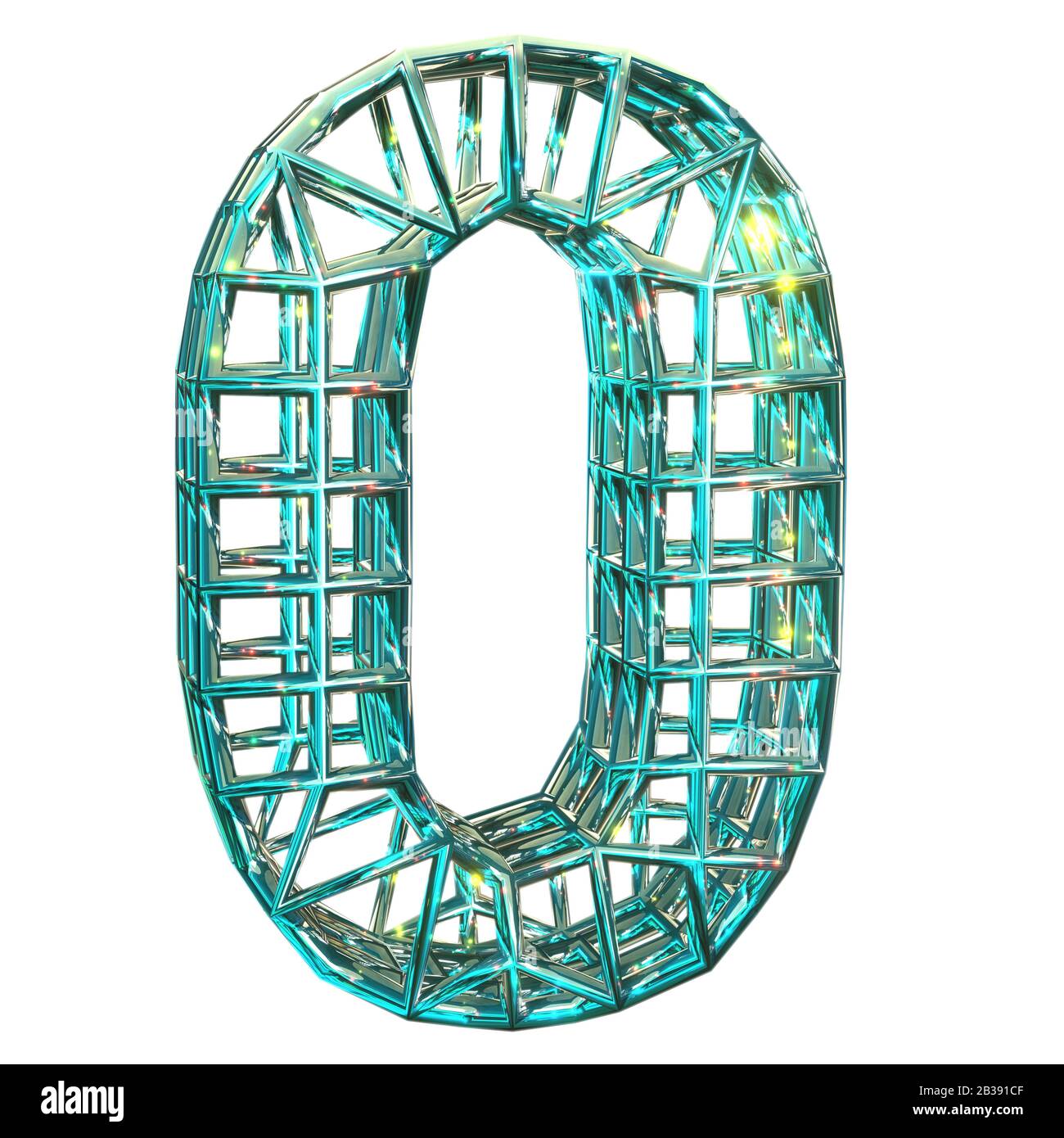 3D rendering, 0 zero number. Net high resolution symbol render. Magic ...
