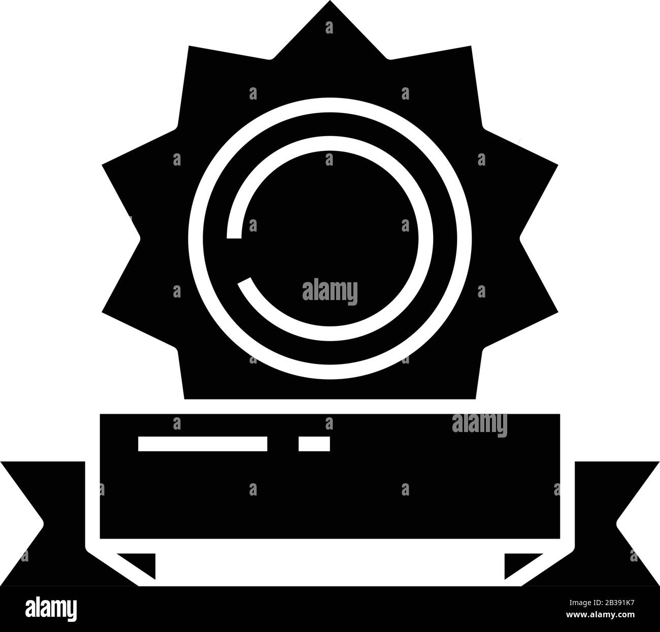 Prize black icon, concept illustration, vector flat symbol, glyph sign ...