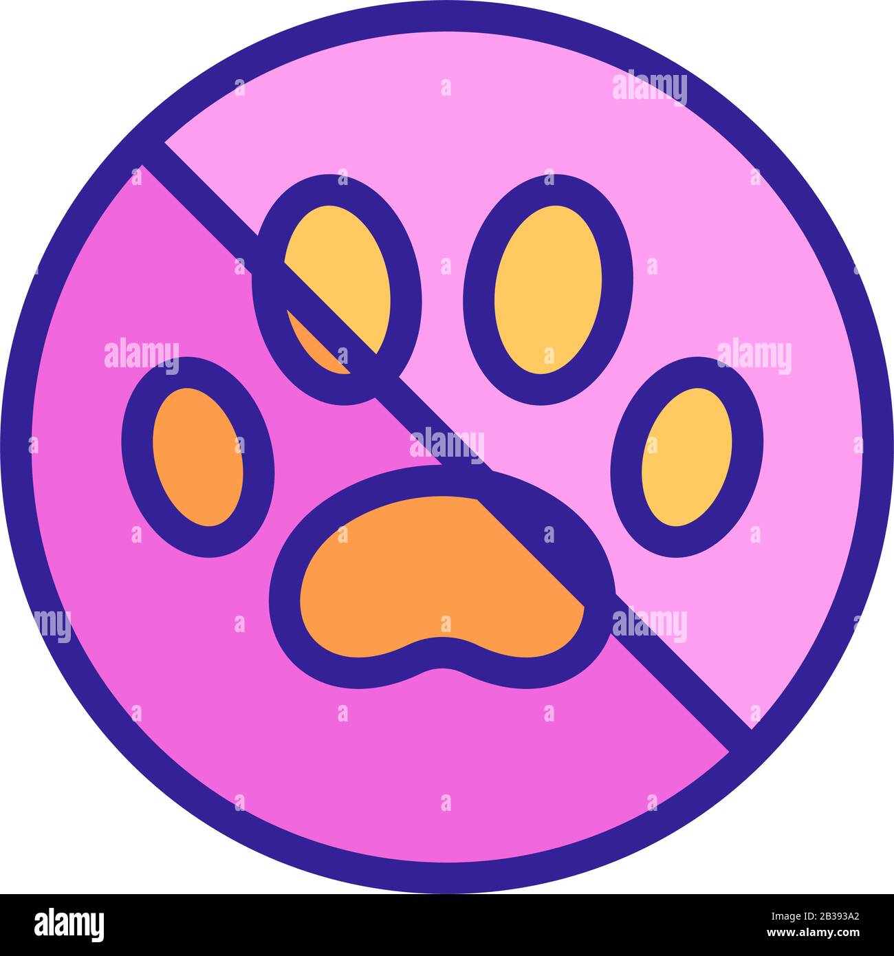 Animal icon vector is prohibited. Isolated contour symbol illustration ...