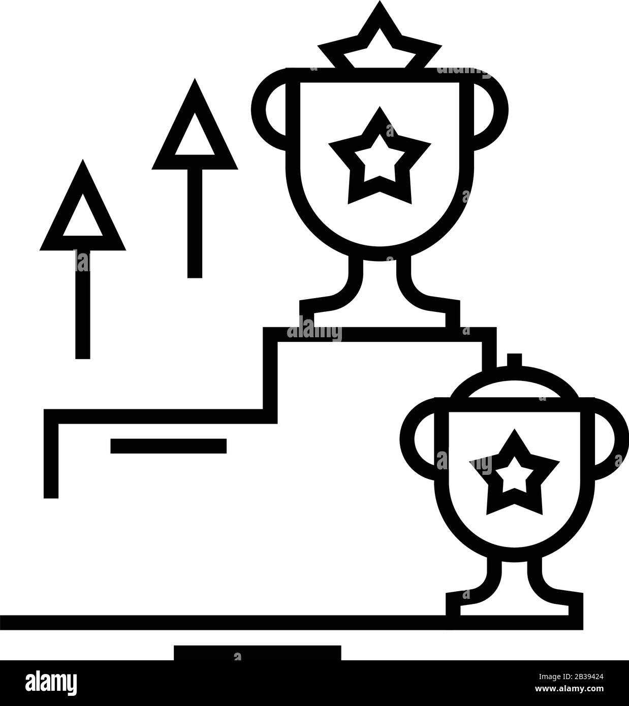 Two cups line icon, concept sign, outline vector illustration, linear ...