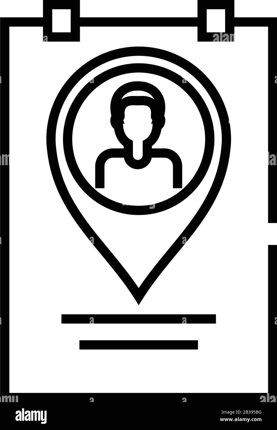 Worker Location Line Icon Concept Sign Outline Vector Illustration