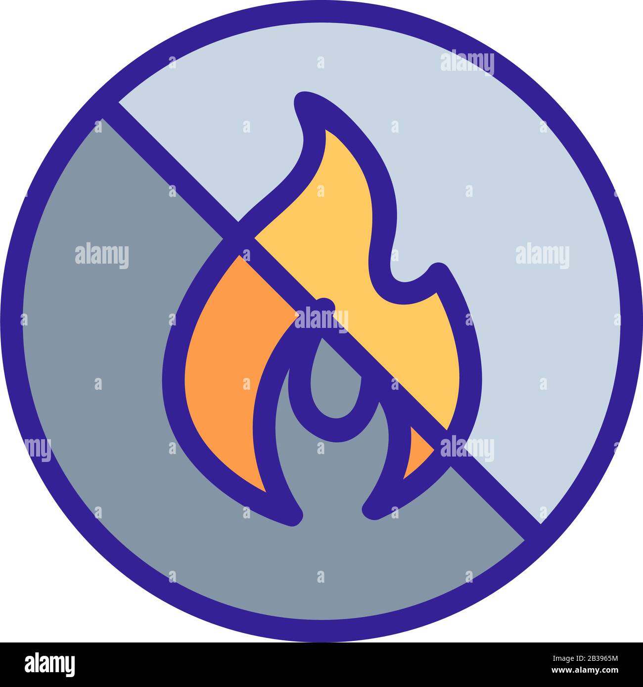 The material does not burn . Isolated contour symbol illustration Stock ...