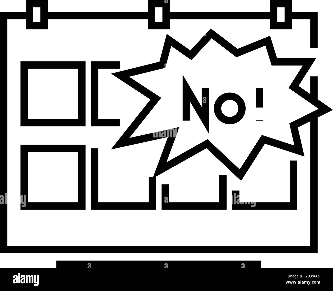 Unsuccesful planning line icon, concept sign, outline vector ...