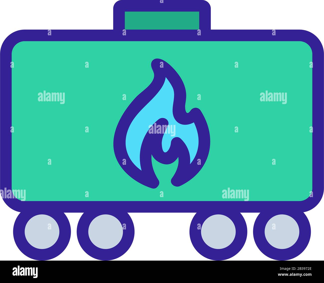 wagon with combustible material icon vector. Isolated contour symbol ...