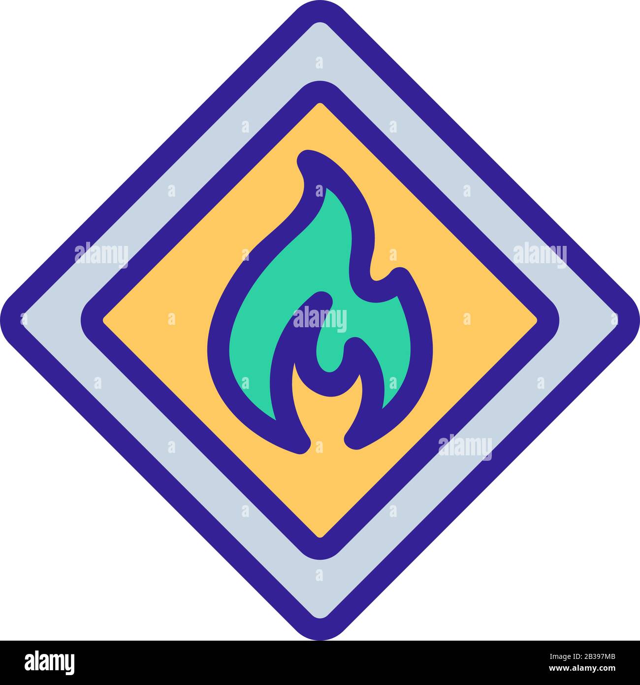 flammable material icon vector. Isolated contour symbol illustration ...