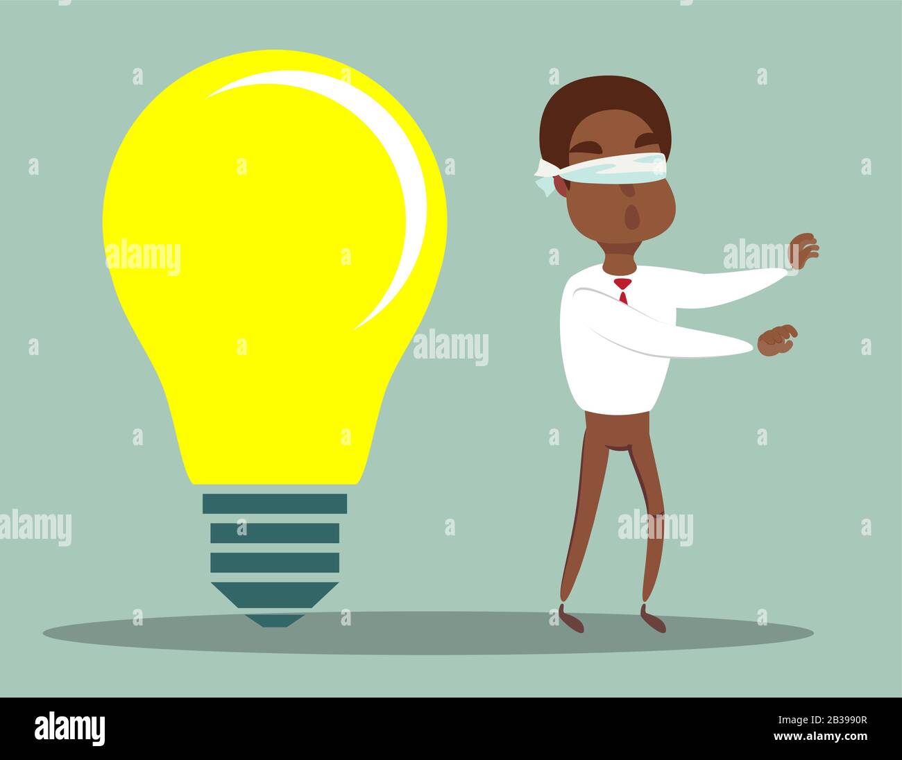 Cartoon blind black african american businessmen Stock Vector Image ...