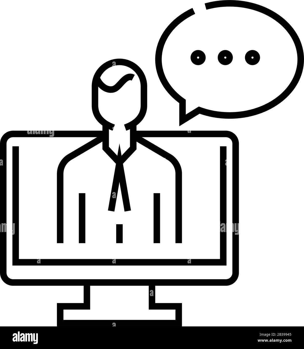 Web message line icon, concept sign, outline vector illustration ...