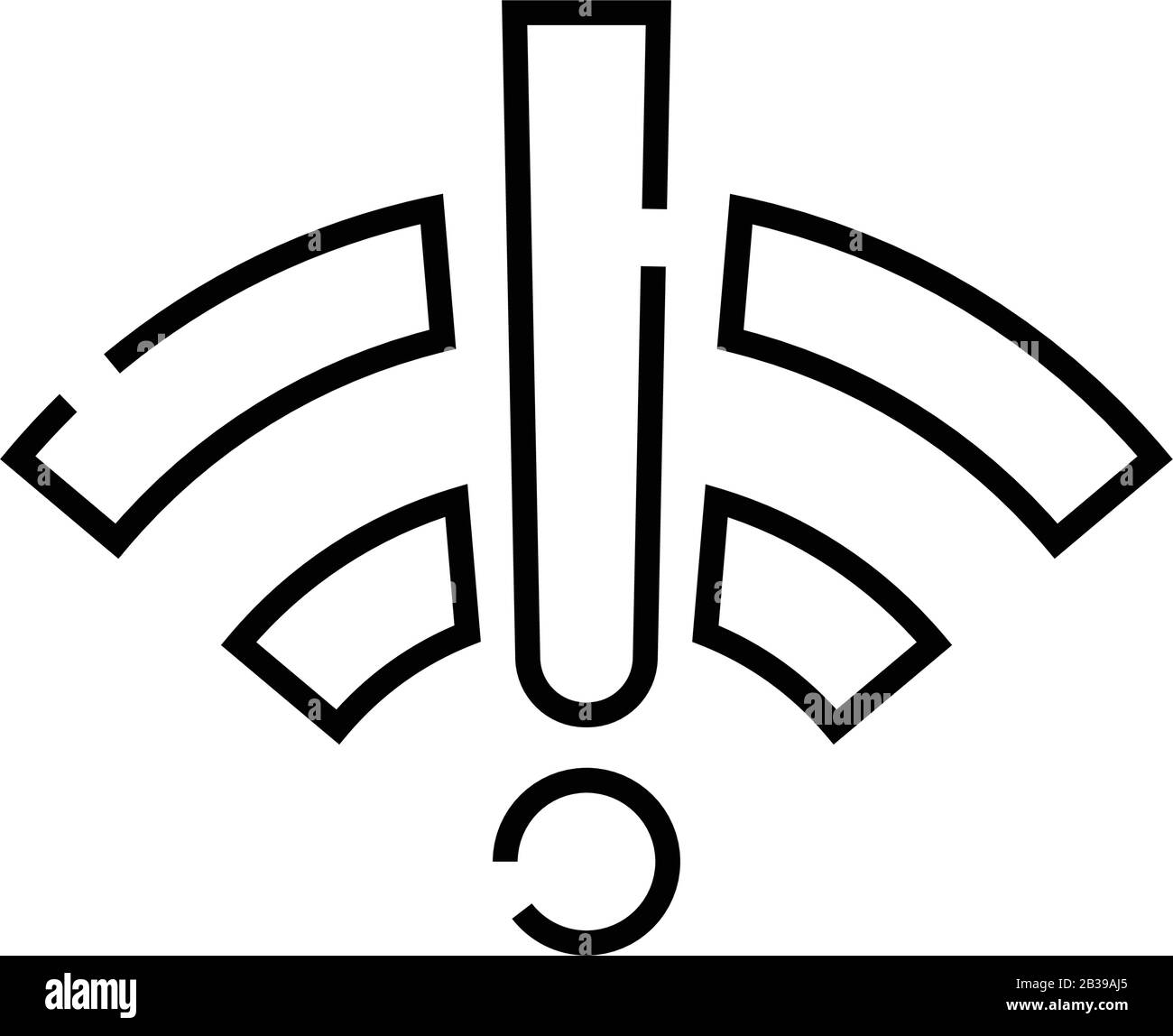Wi fi not working line icon, concept sign, outline vector illustration ...