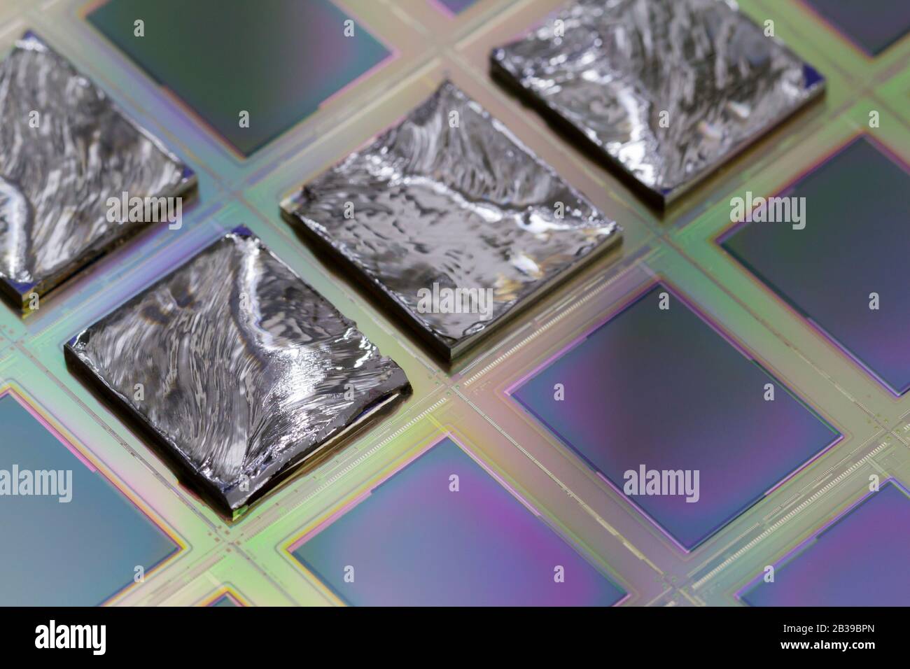 Pieces of polycrystalline silicon integrated on a polysilicon substrate ...