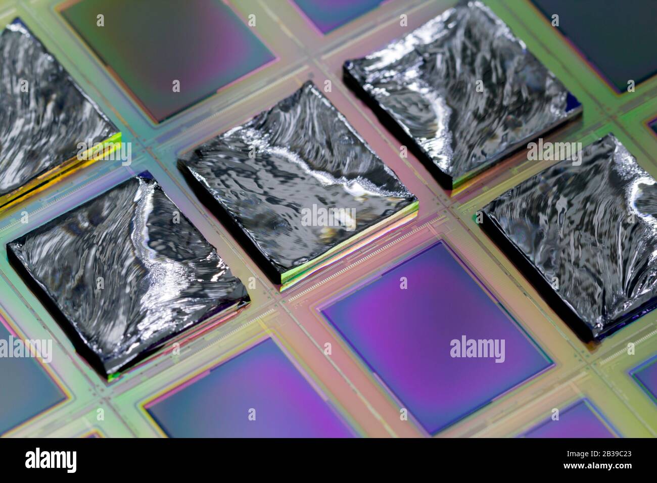 Pieces of polycrystalline silicon integrated on a polysilicon substrate ...