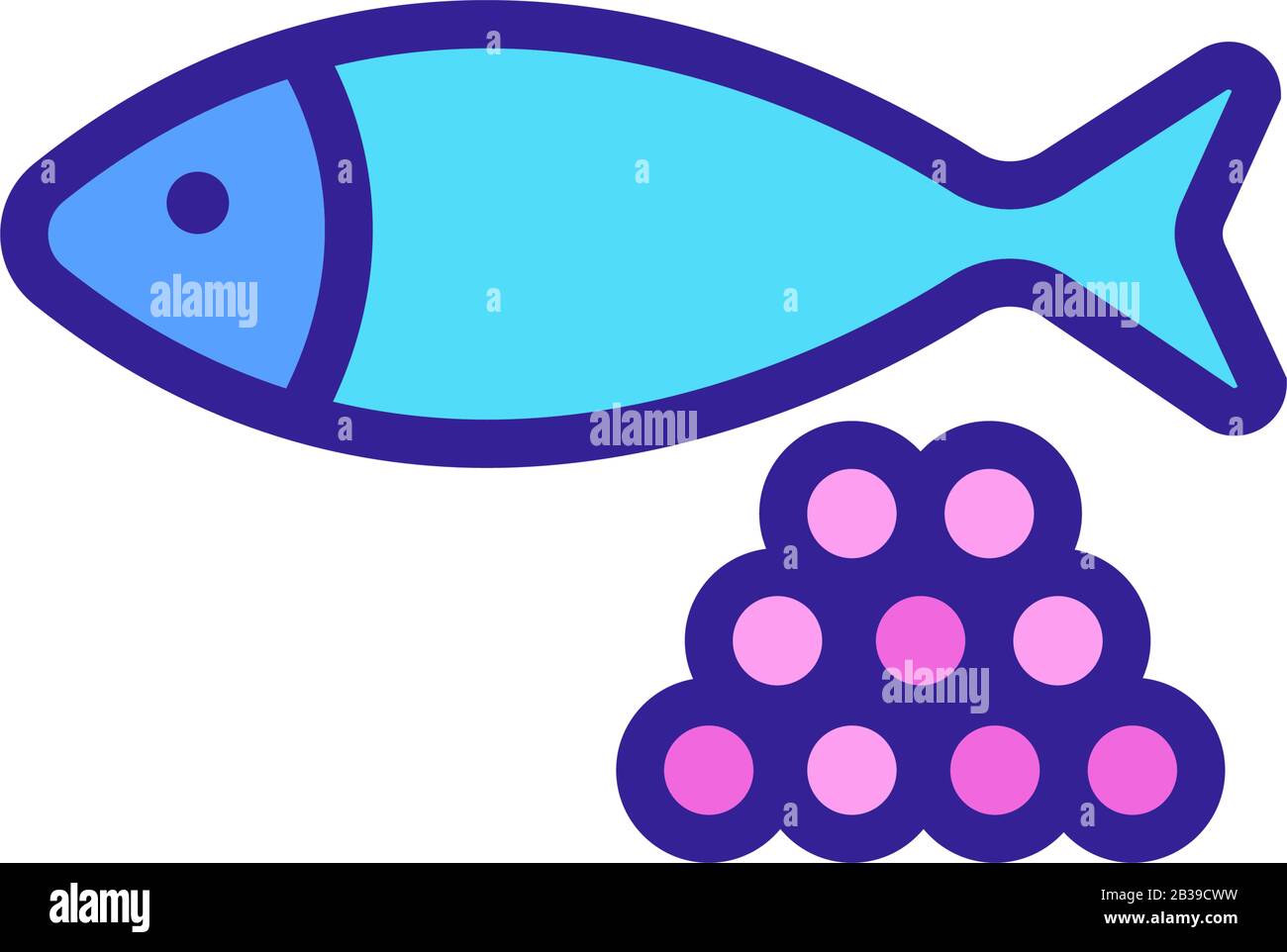 fish, caviar icon vector. Isolated contour symbol illustration Stock ...