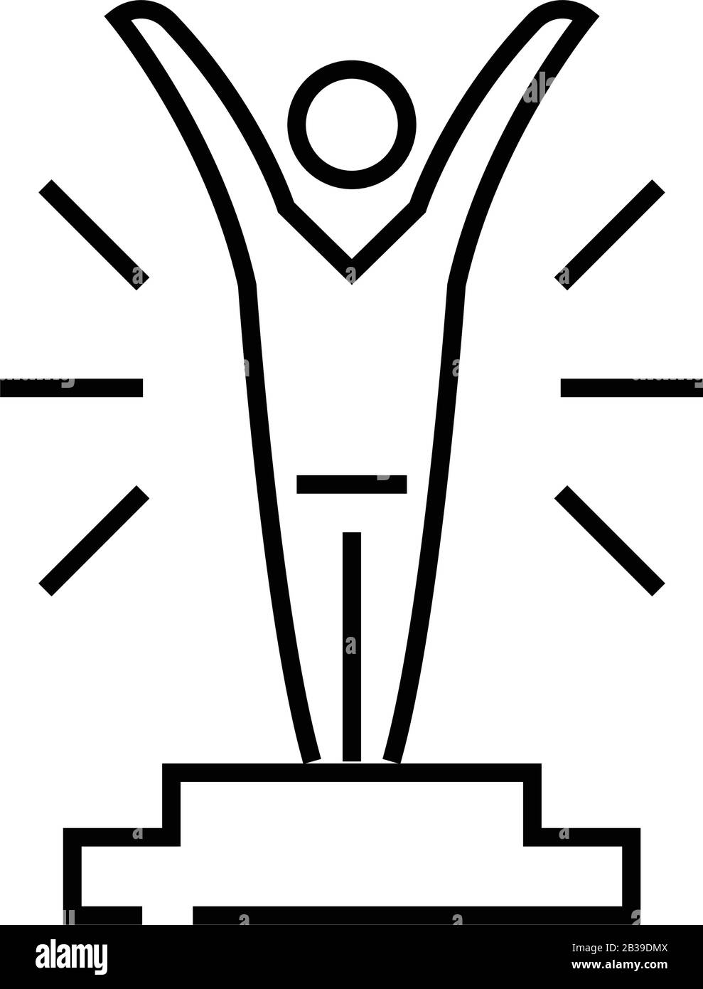 Winner line icon, concept sign, outline vector illustration, linear ...