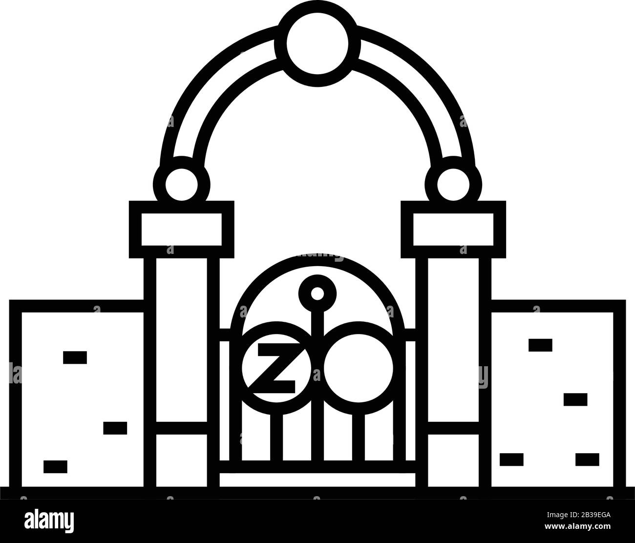 Zoo arc line icon, concept sign, outline vector illustration, linear ...