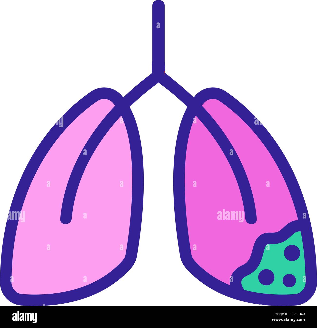 cancer organ icon vector. Isolated contour symbol illustration Stock ...