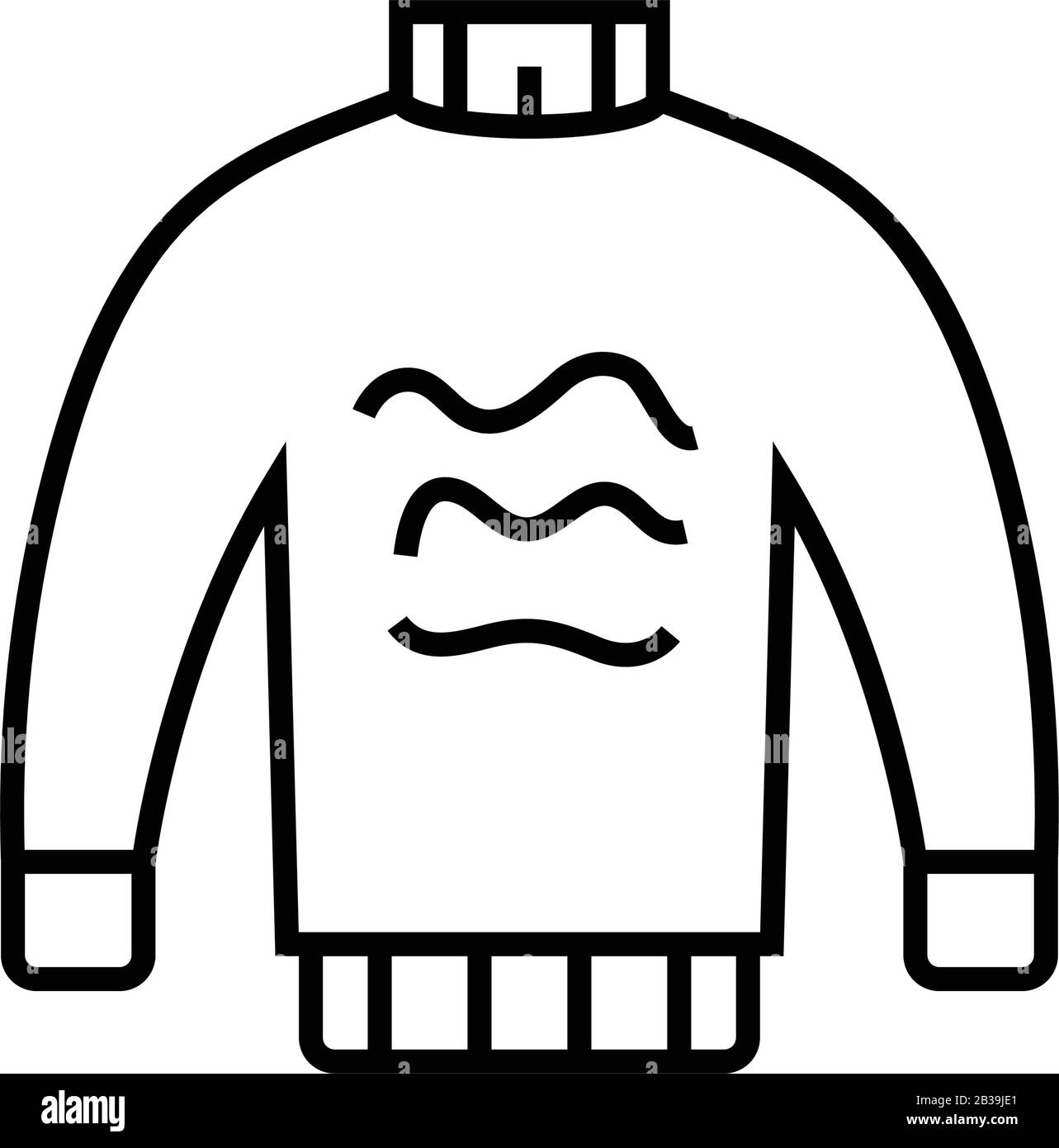 Warm sweater line icon, concept sign, outline vector illustration ...