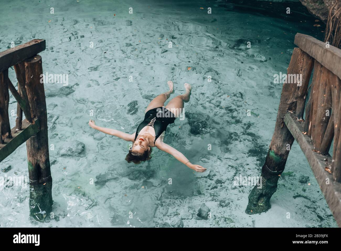 Cenote mexico woman hi-res stock photography and images - Alamy