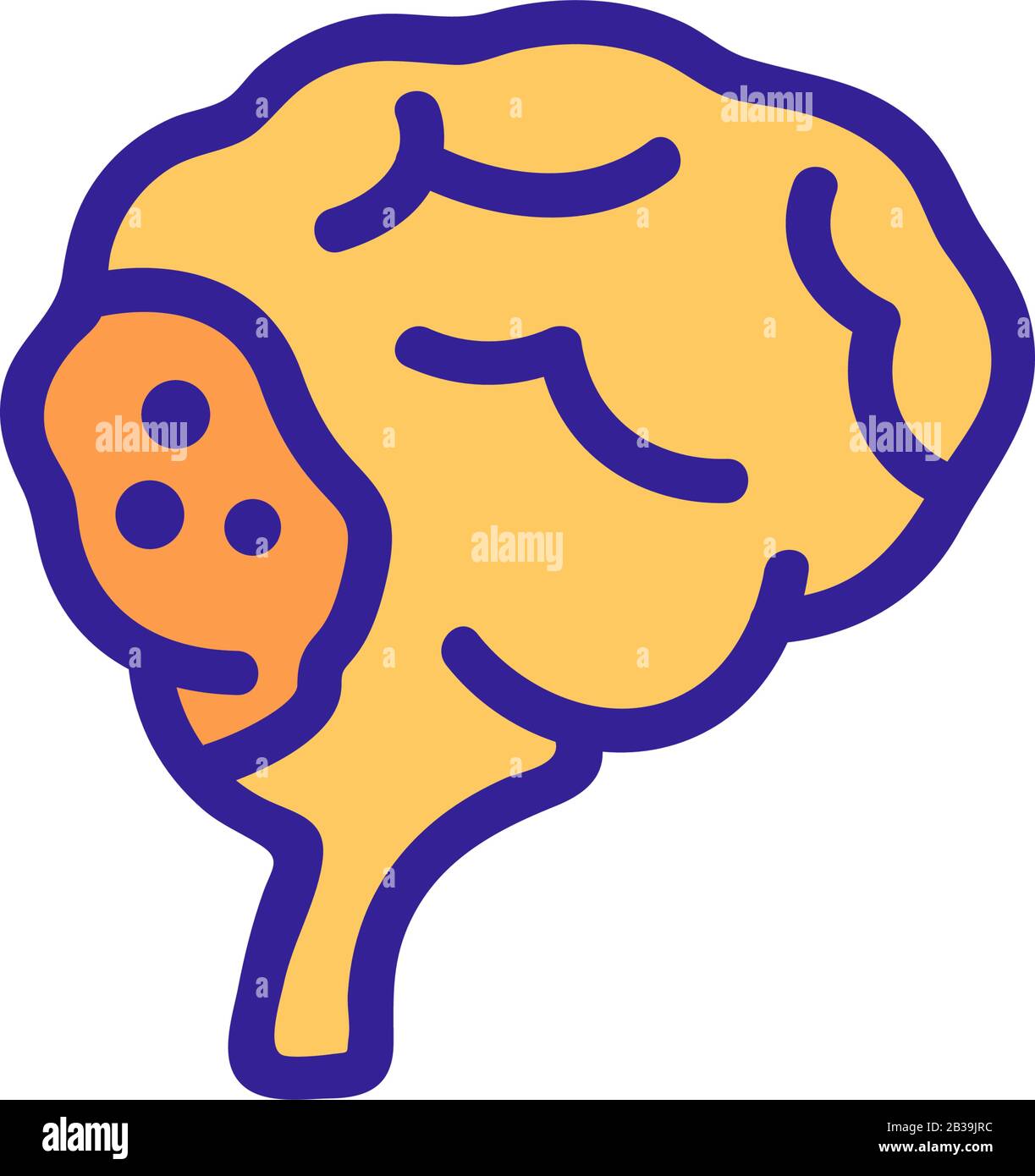 cancer, brain icon vector. Isolated contour symbol illustration Stock ...