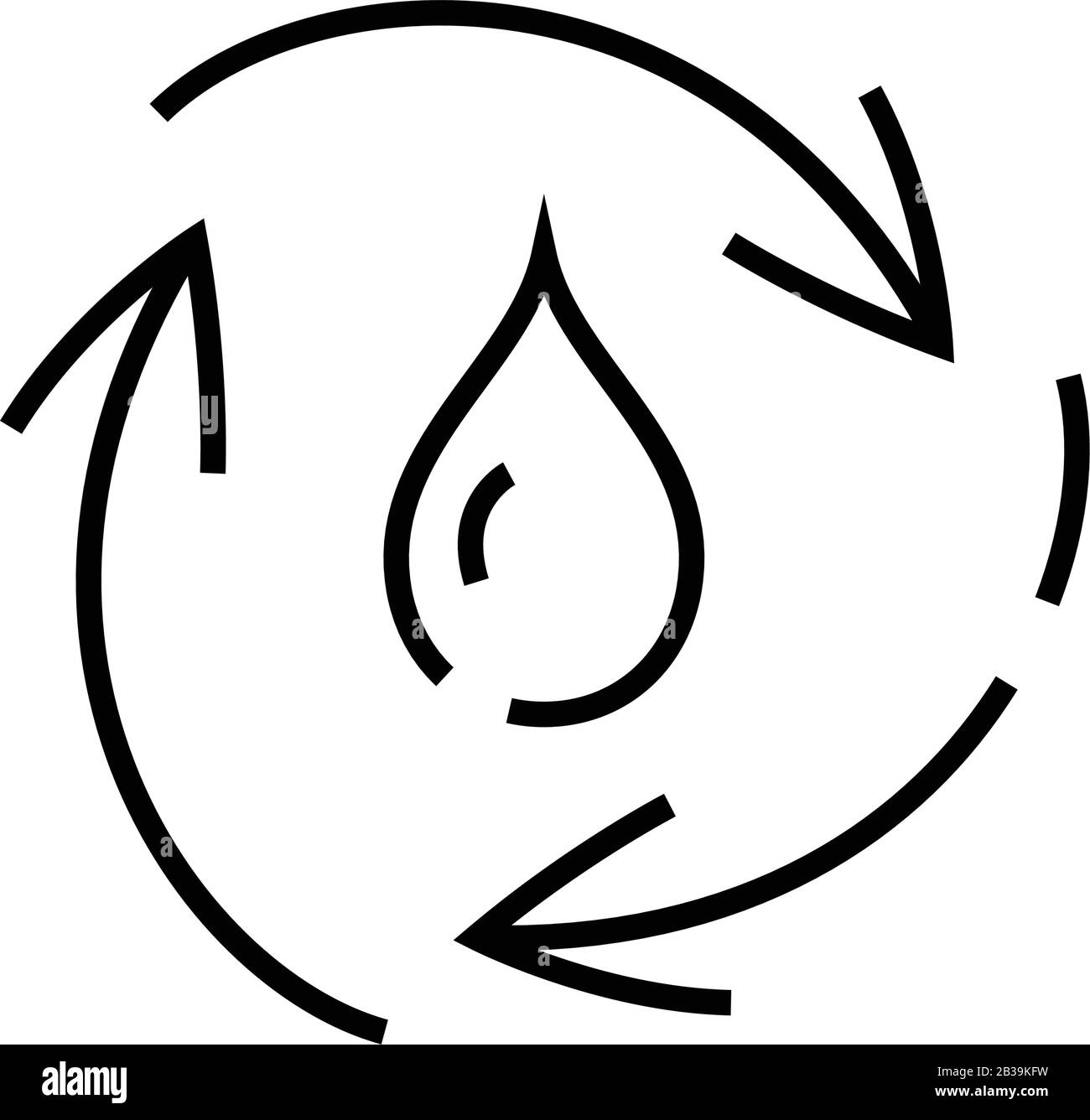 Water balance line icon, concept sign, outline vector illustration ...