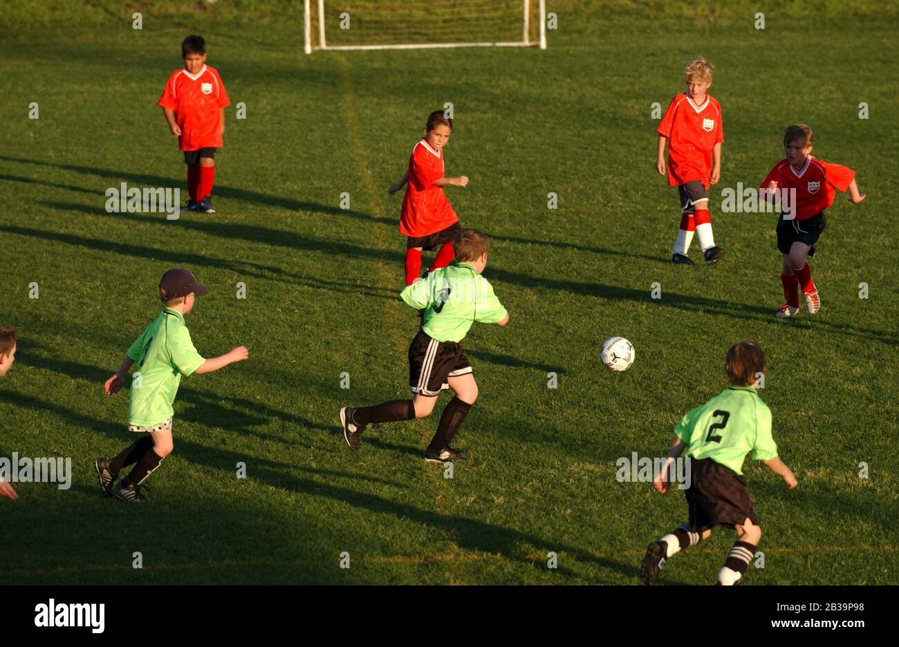 Austin Texas USA, April 2004: Children's soccer league for 7 and 8 year ...