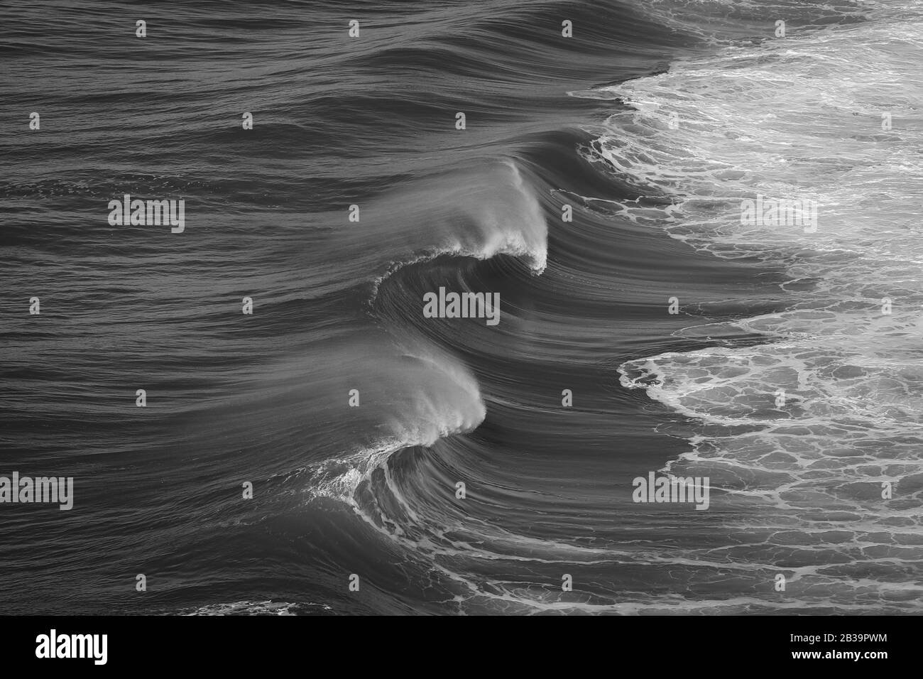 Perfect wave breaking perfectly in Nazare Portugal Stock Photo - Alamy