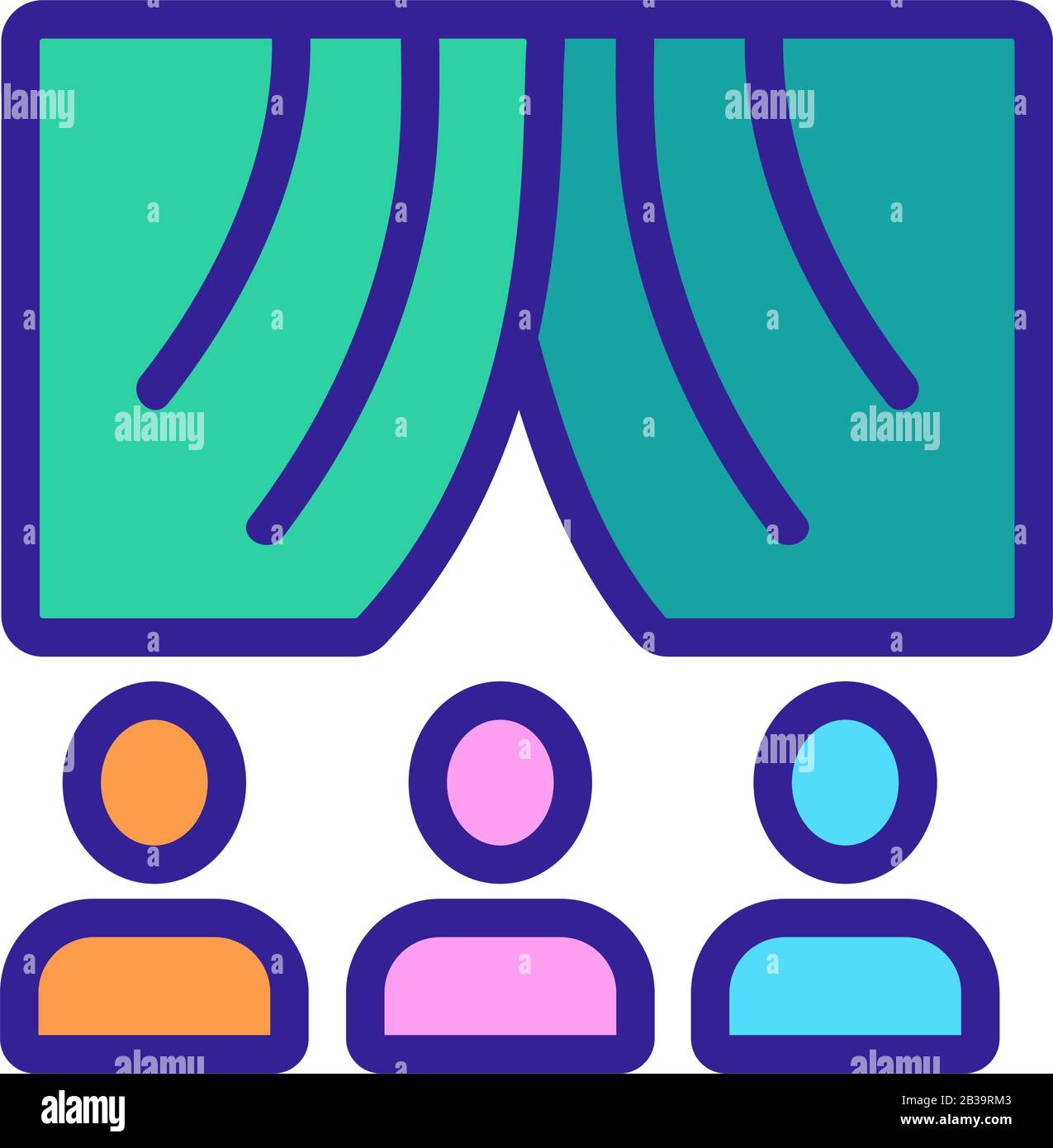 Theatre audience icon vector. Isolated contour symbol illustration ...