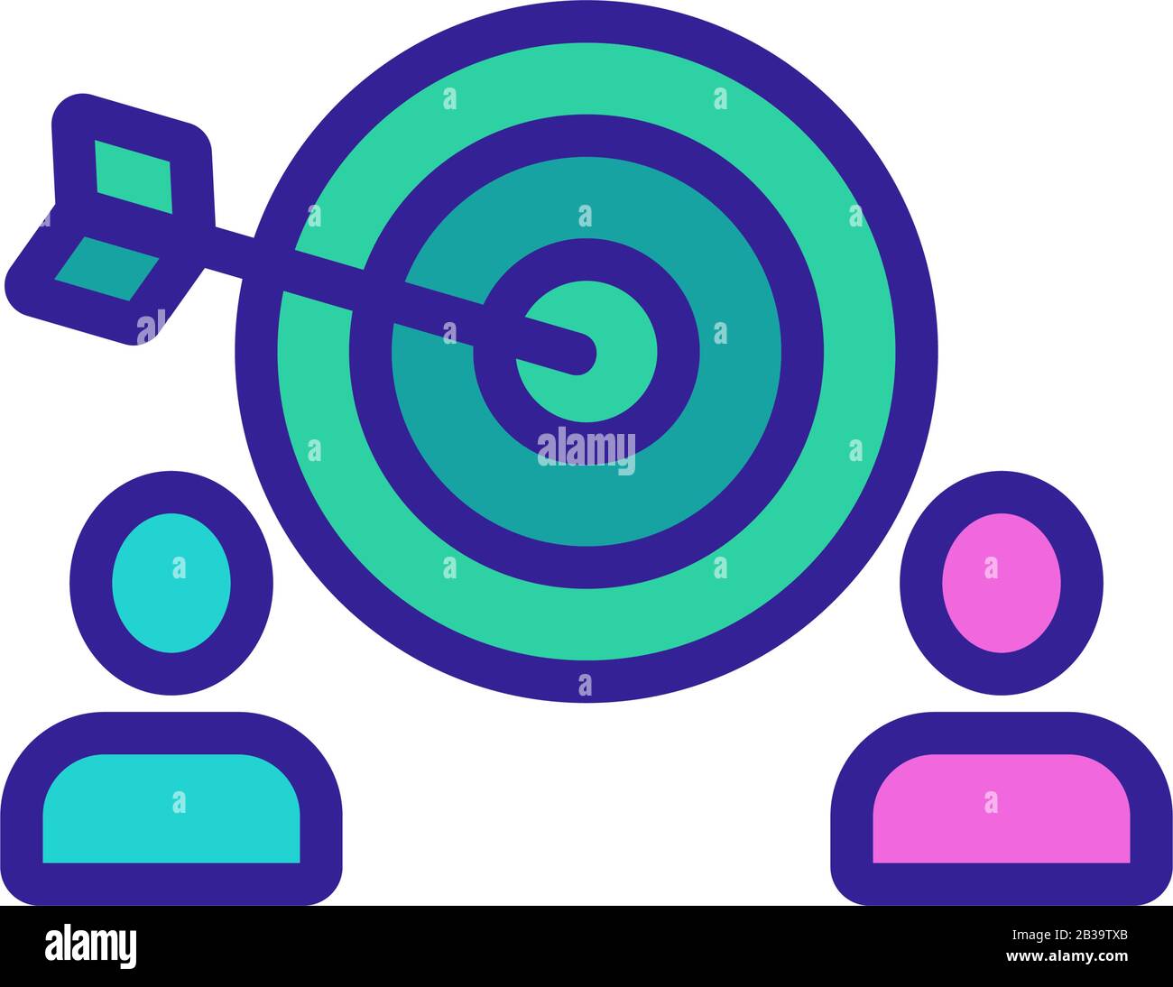 Target the audience is an icon vector. Isolated contour symbol ...
