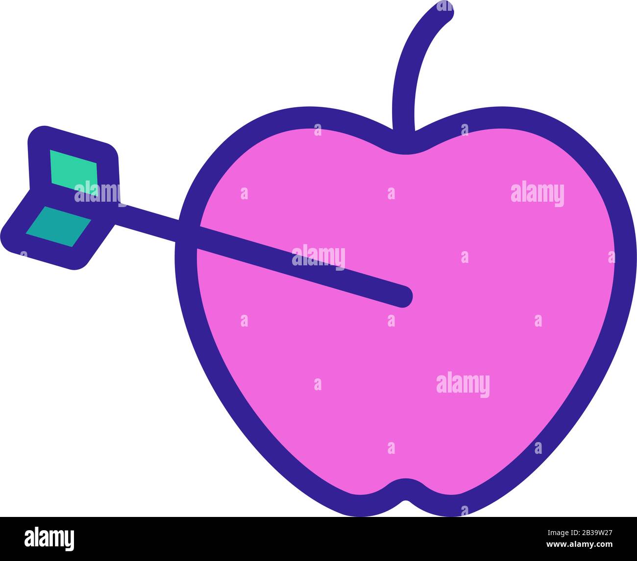 Apple target icon vector. Isolated contour symbol illustration Stock ...