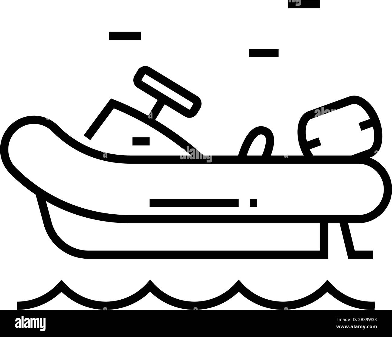 Water boat line icon, concept sign, outline vector illustration, linear ...