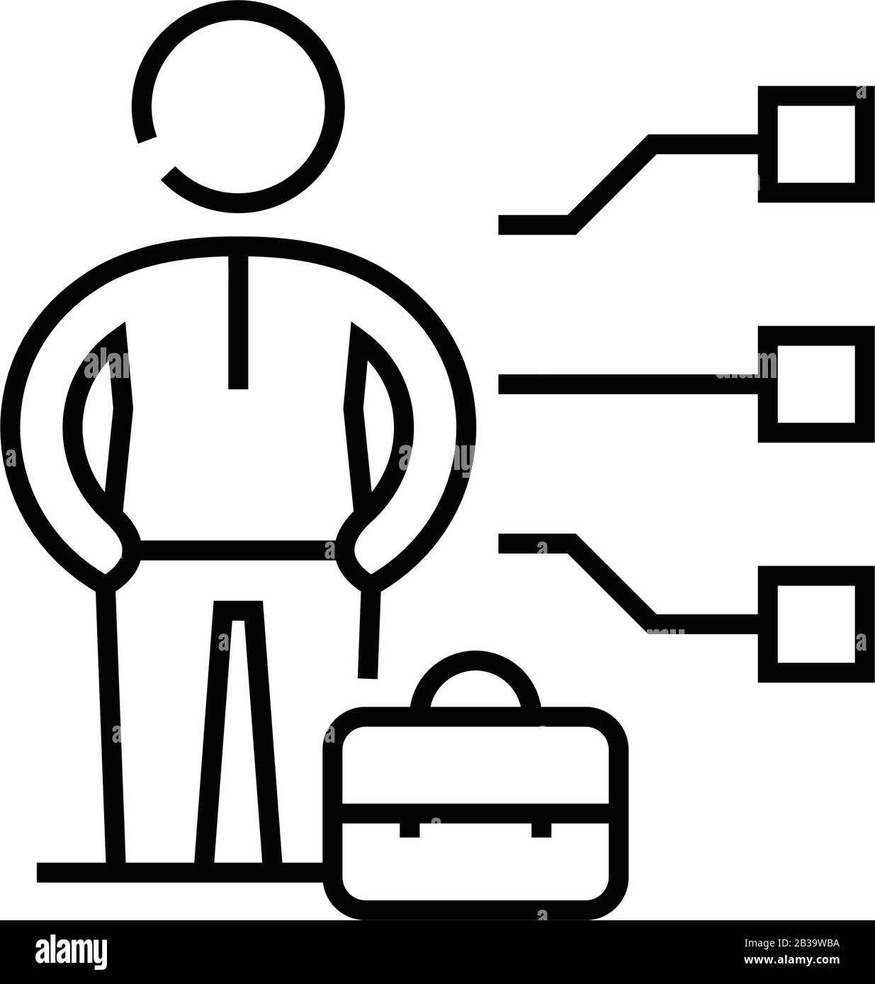 Work task line icon, concept sign, outline vector illustration, linear ...