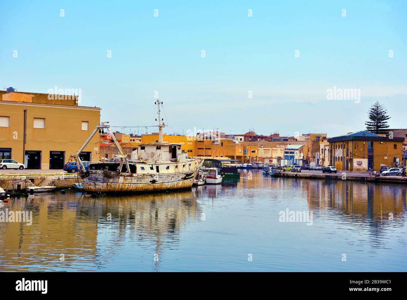boats in the mazaro river, 20 Sep 2019 Mazara del Vallo Sicily Stock ...