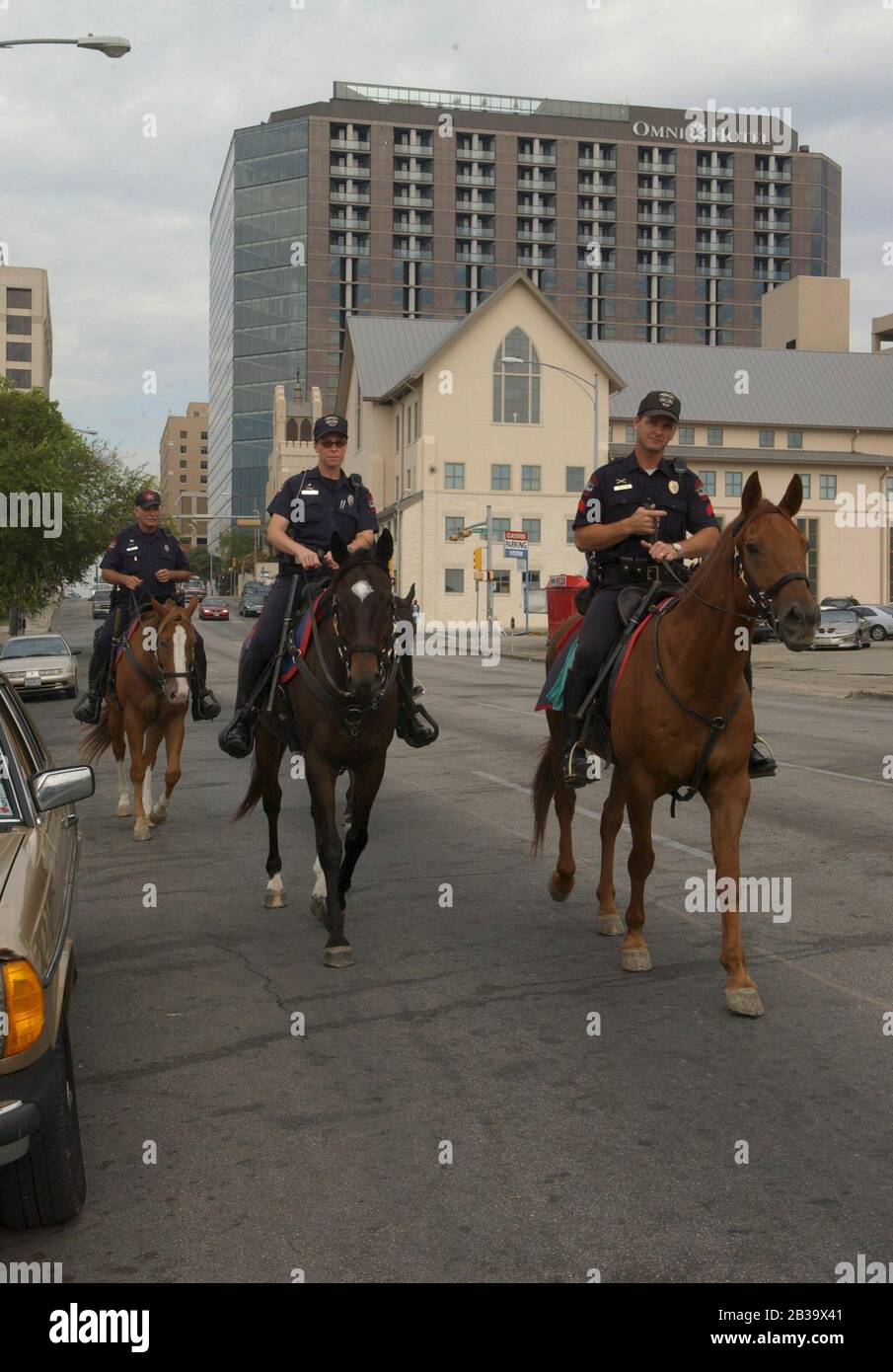 Austin Texas USA, circa 2004: Police officers patrol downtown on ...