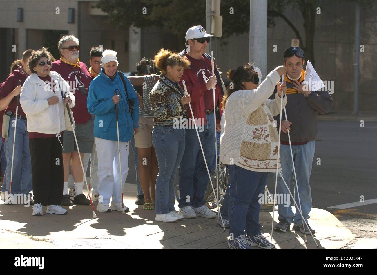 Group blind people cross street hi-res stock photography and images - Alamy