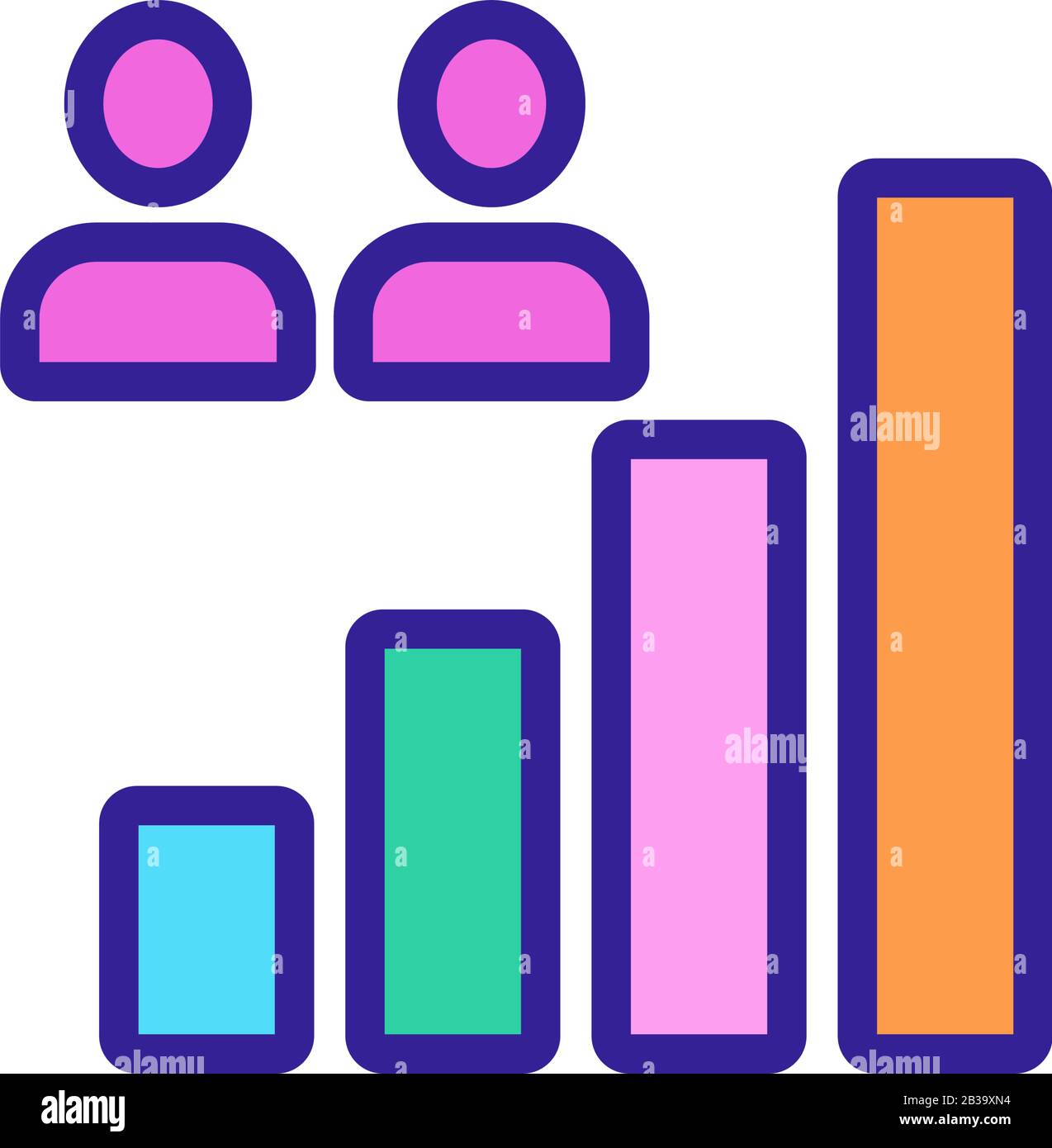 The audience graph is an icon vector. Isolated contour symbol ...