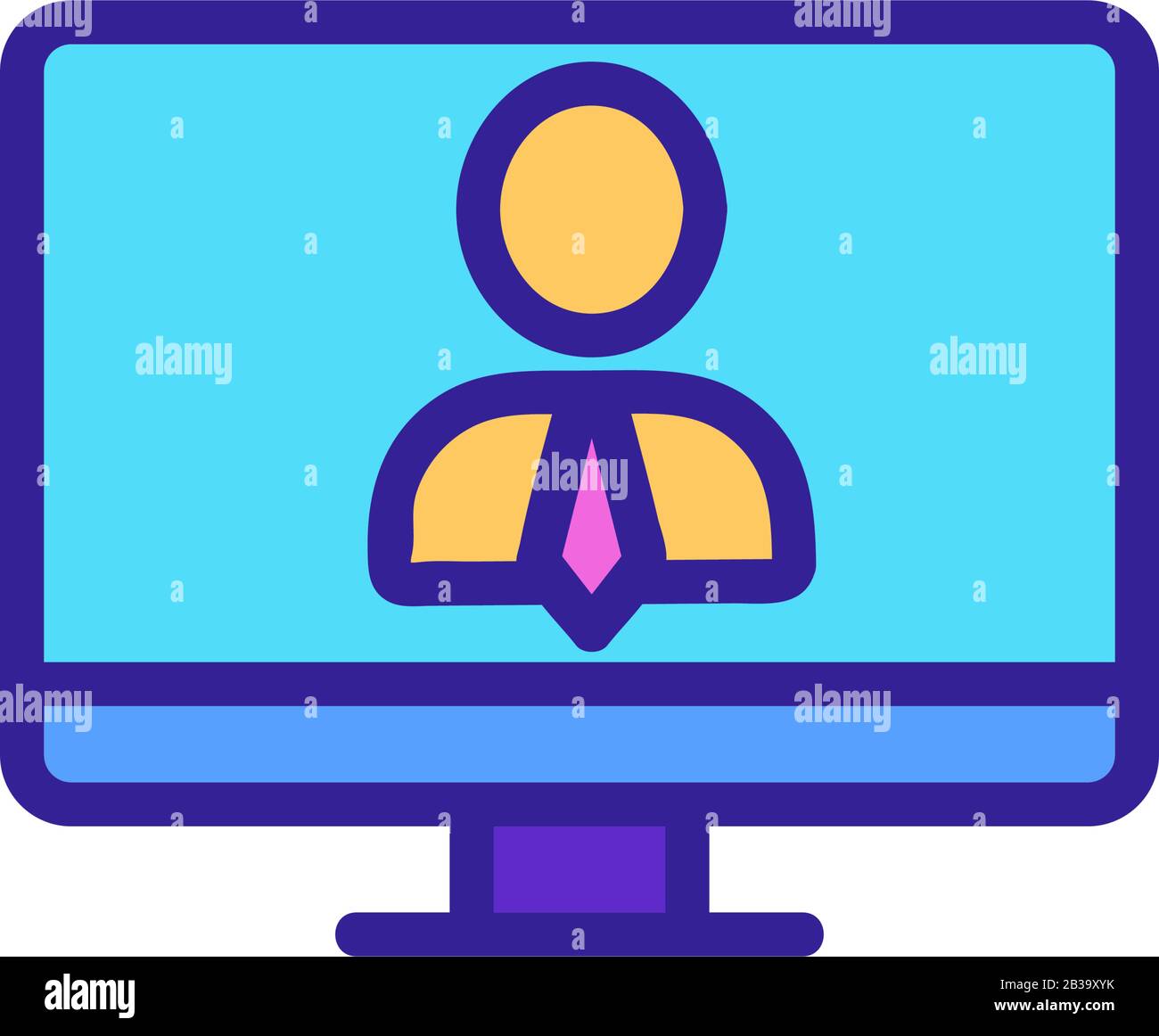 video conference icon vector. Isolated contour symbol illustration ...
