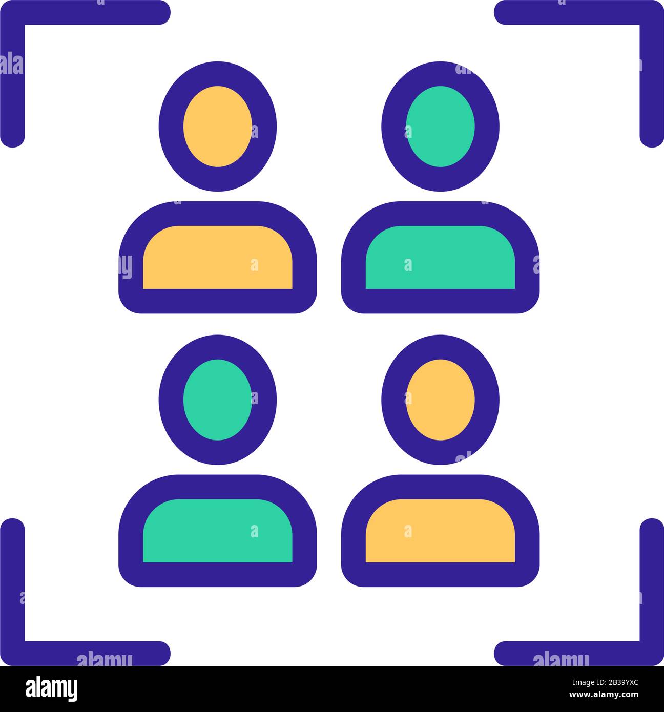 The audience sight icon vector. Isolated contour symbol illustration ...