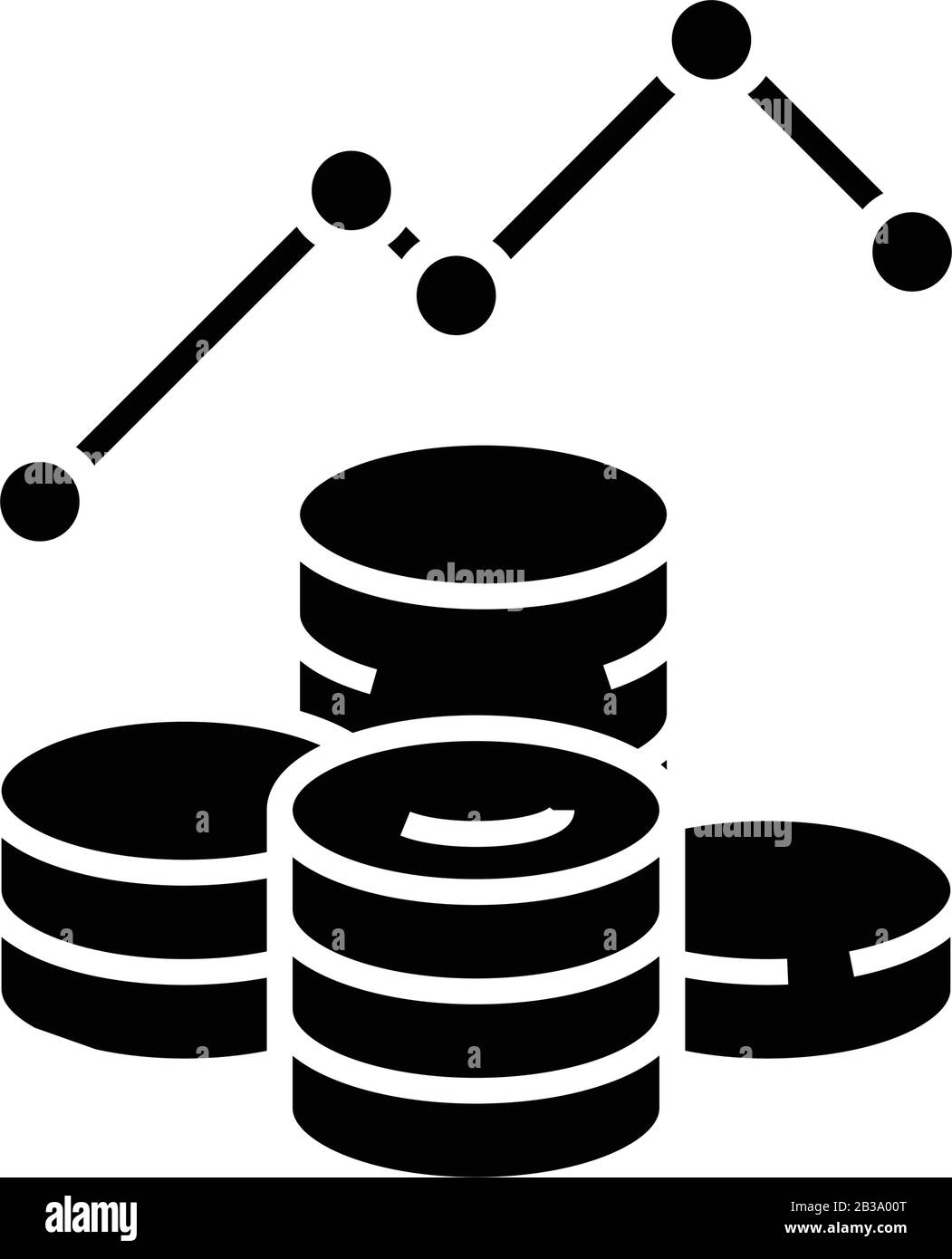 Prospect diagram black icon, concept illustration, vector flat symbol ...