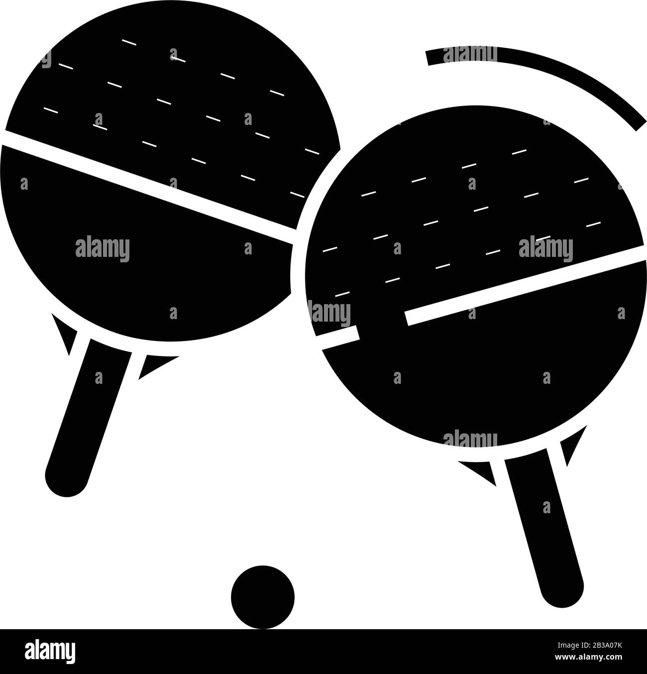 Ping pong black icon, concept illustration, vector flat symbol, glyph ...